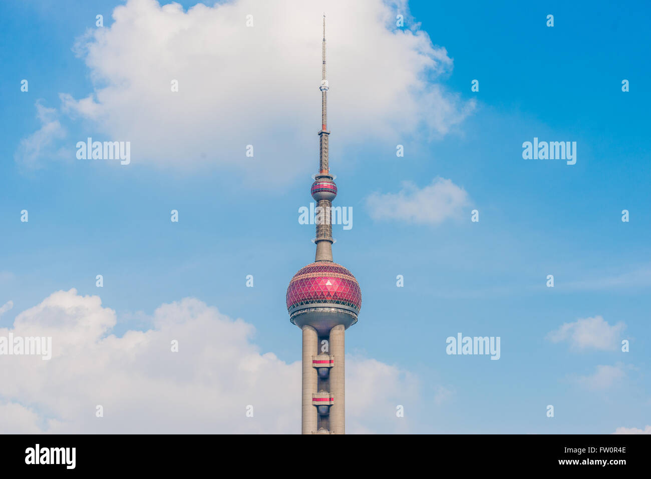 The Oriental Pearl Tower, landmark of Shanghai city Stock Photo - Alamy