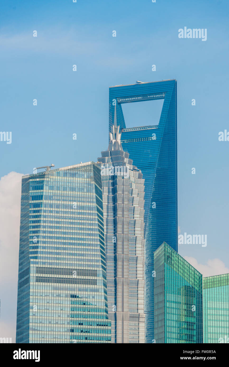 Jin Mao Tower and Shanghai word financial center in Shanghai, China ...