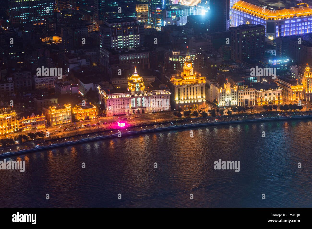 Bund or Waitan waterfront at night in Shanghai Stock Photo - Alamy
