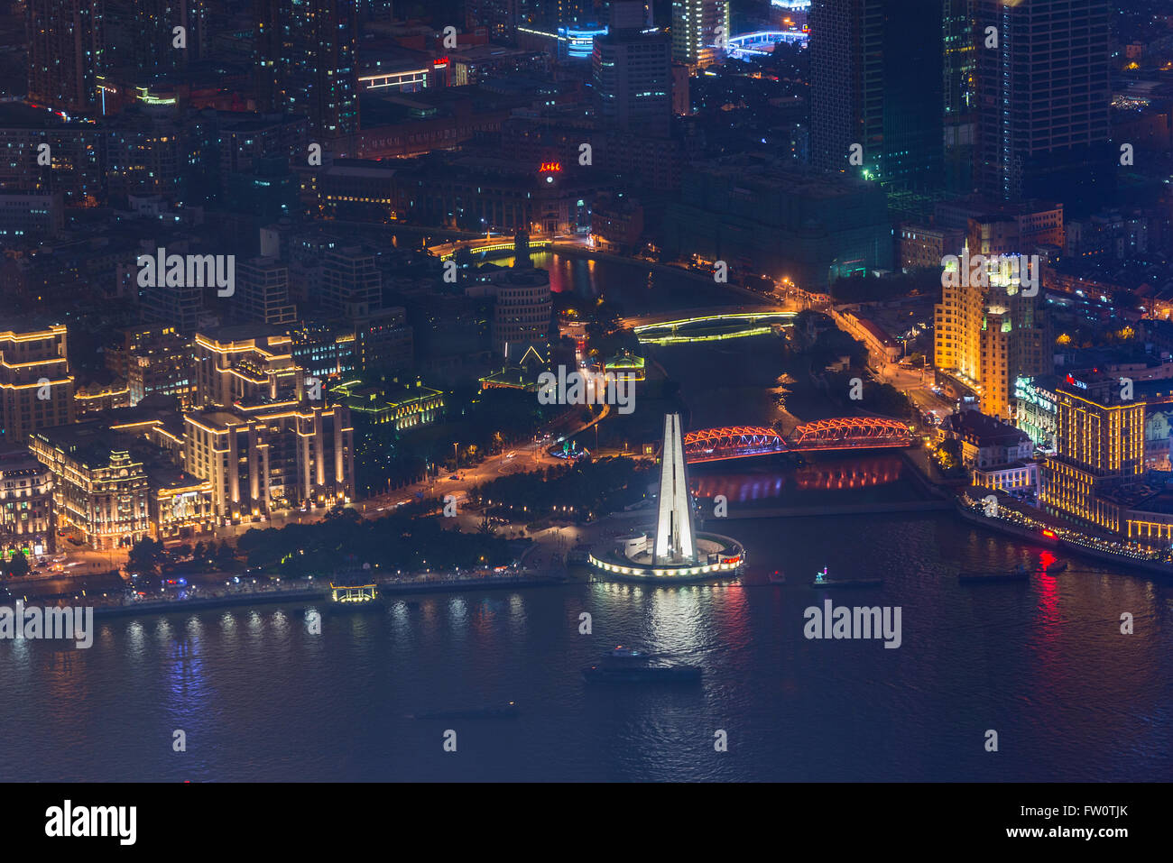 Bund or Waitan waterfront at night in Shanghai Stock Photo - Alamy