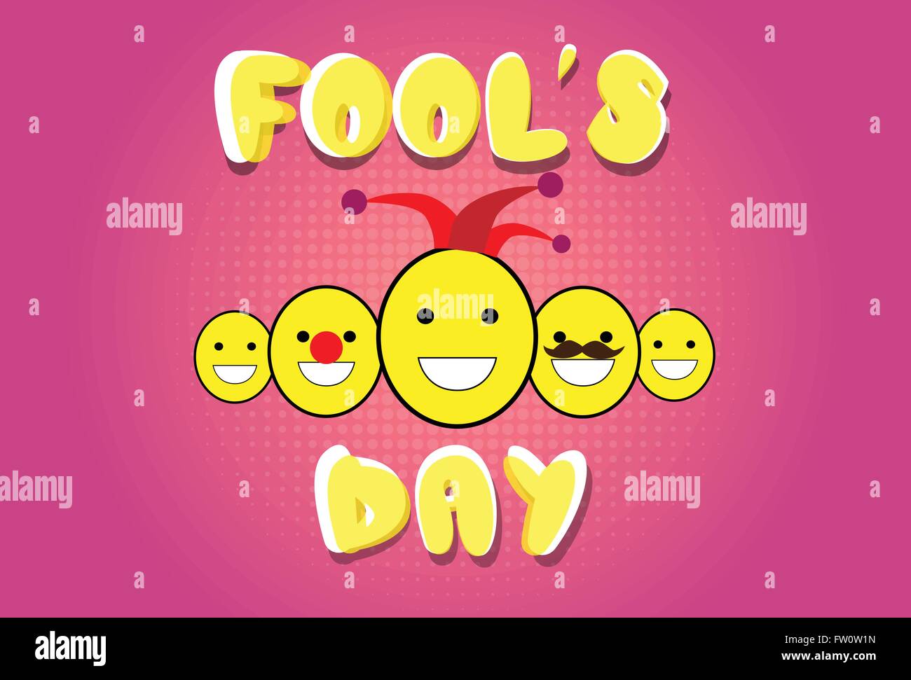 Smile Faces Fool Day April Holiday Greeting Stock Vector Image & Art ...