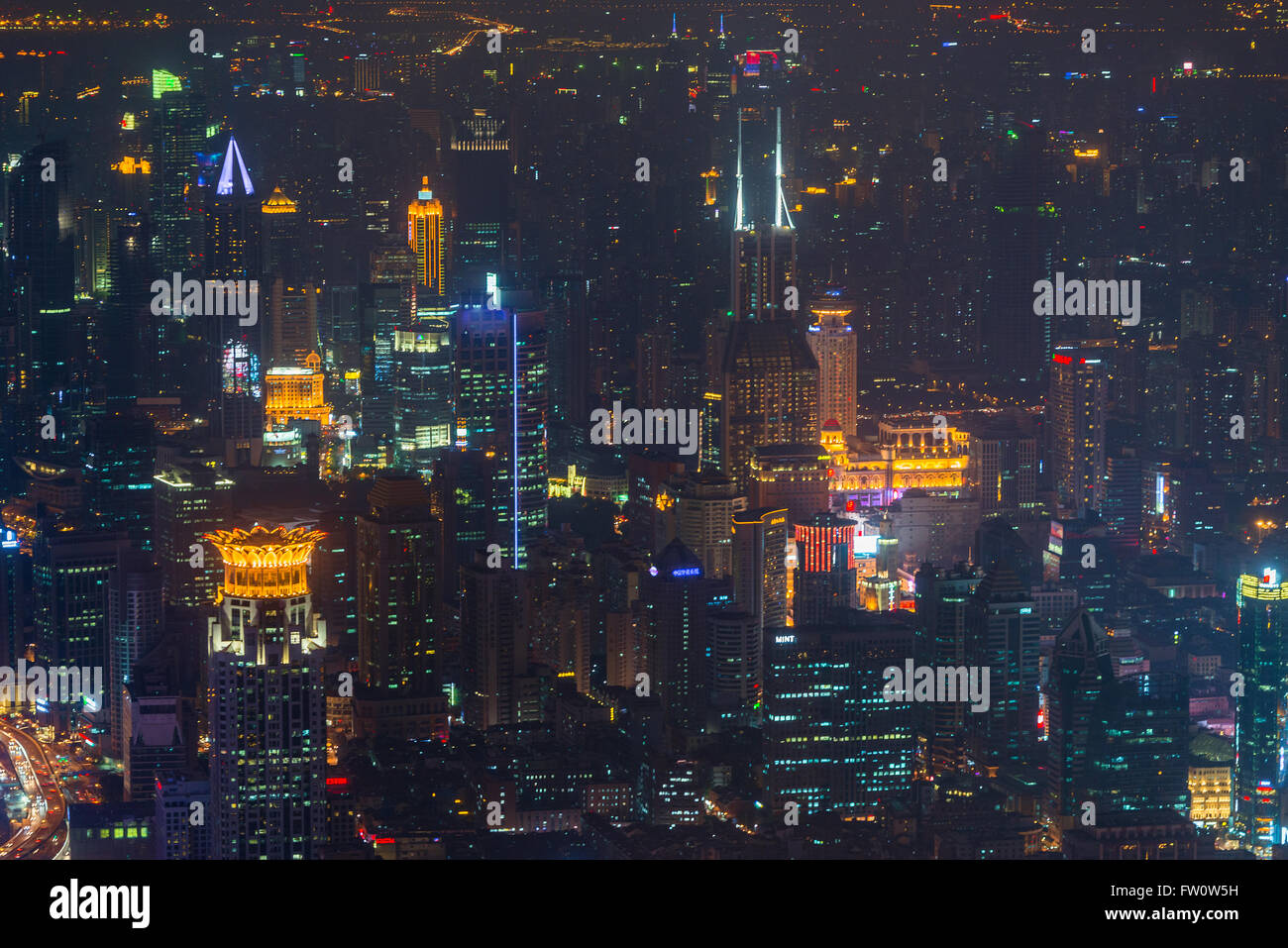 Bund or Waitan waterfront at night in Shanghai Stock Photo - Alamy