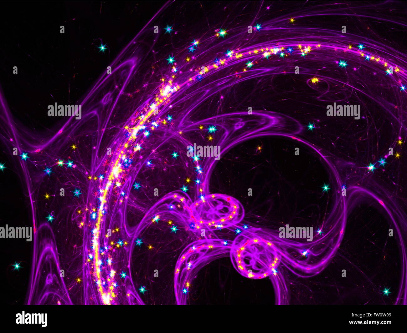 Fantastically translucent abstract violet nebula with a complex ...