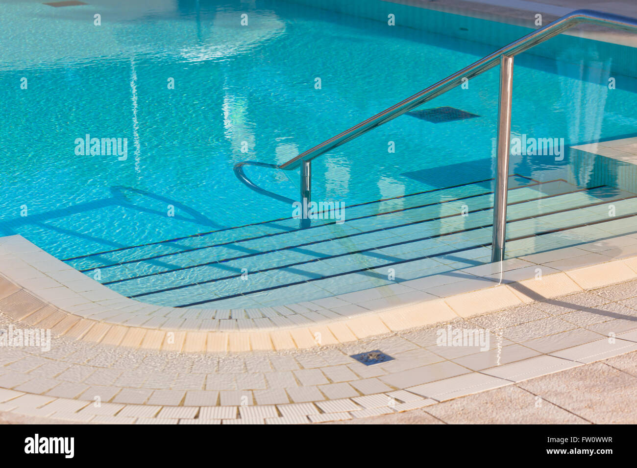 Outdoor Swimming pool with staircase. Horizontal shot Stock Photo - Alamy