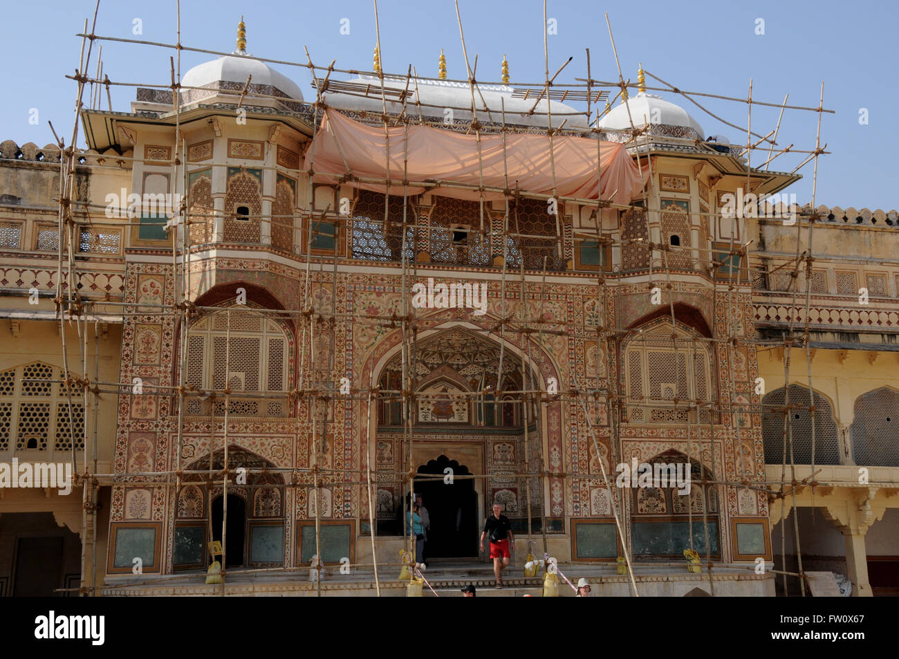 Renovations to the entrance to the Amber Palace at the Amber Fort, near ...