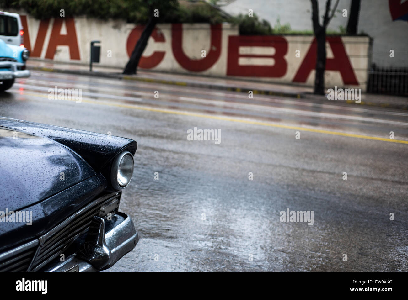 Street scene on rainy day in Havana,Cuba Stock Photo - Alamy