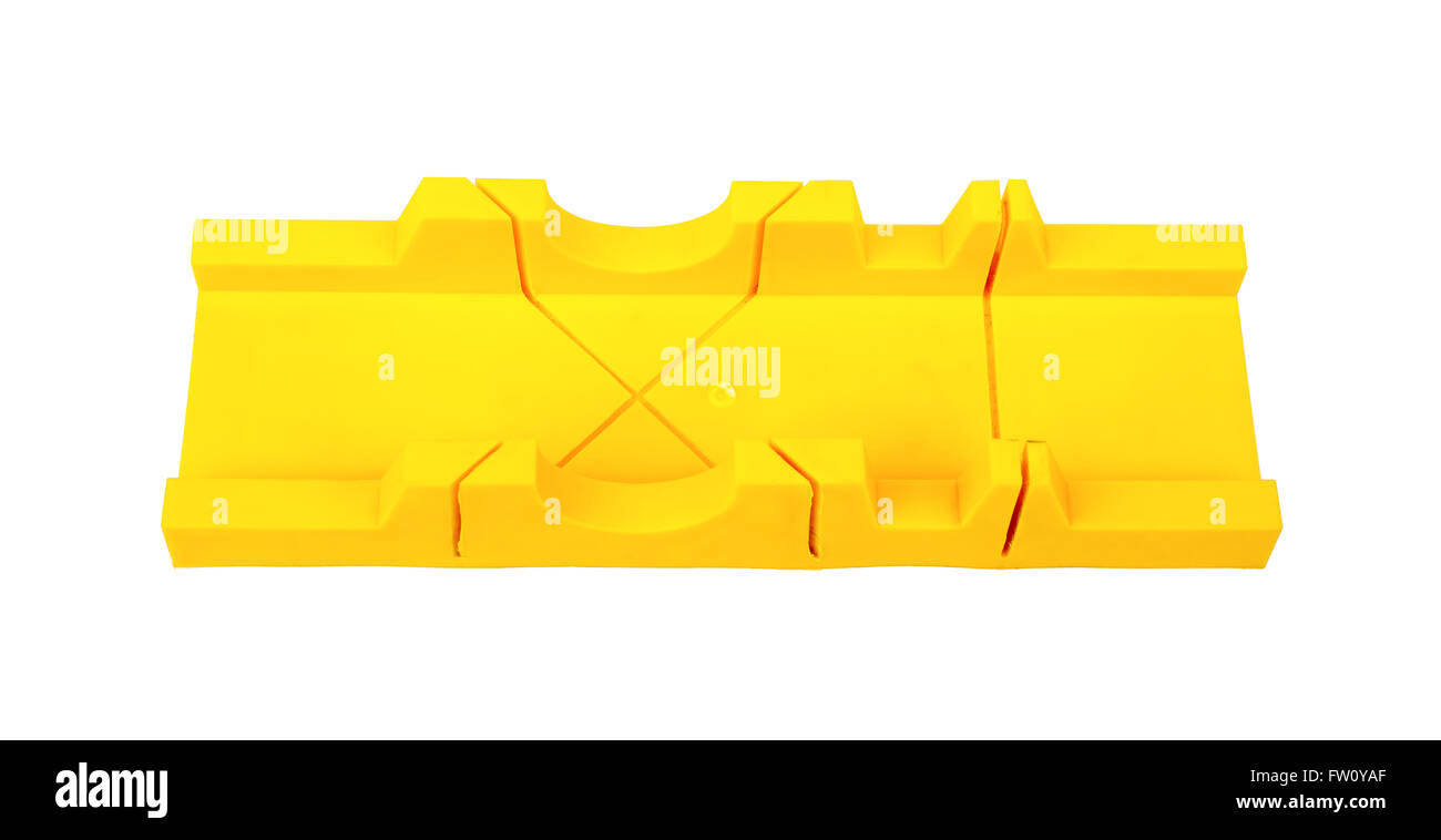 Plastic mitre box on white Stock Photo - Alamy