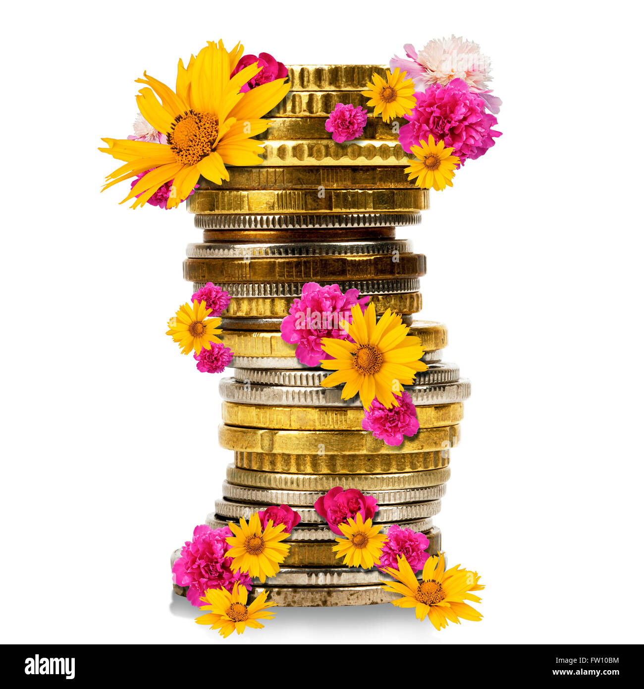 Stack of gold coins Stock Photo - Alamy