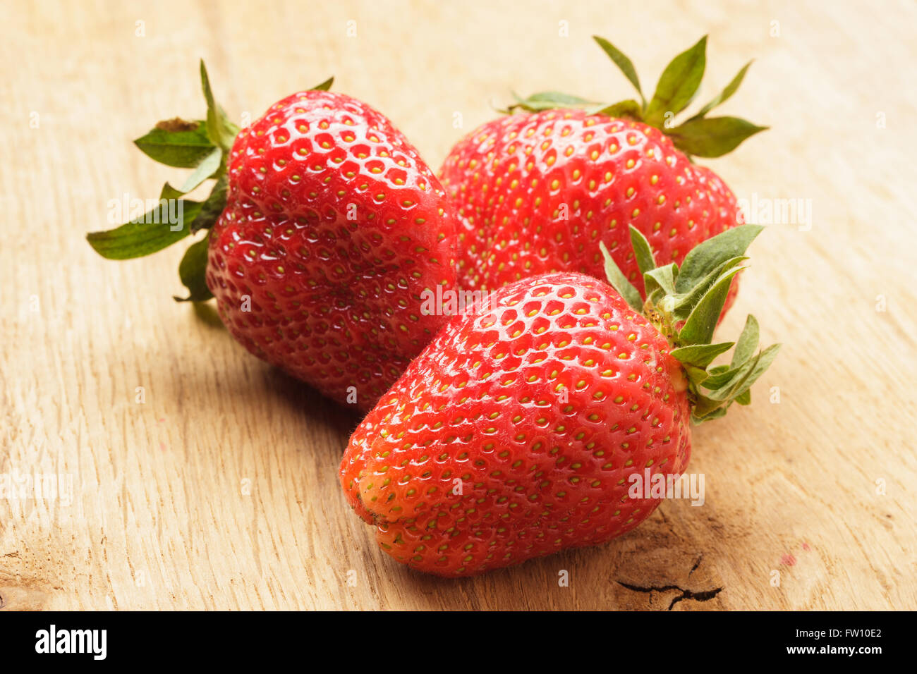 Healthy nutrition diet. Red fresh strawberry fruits on wooden table ...