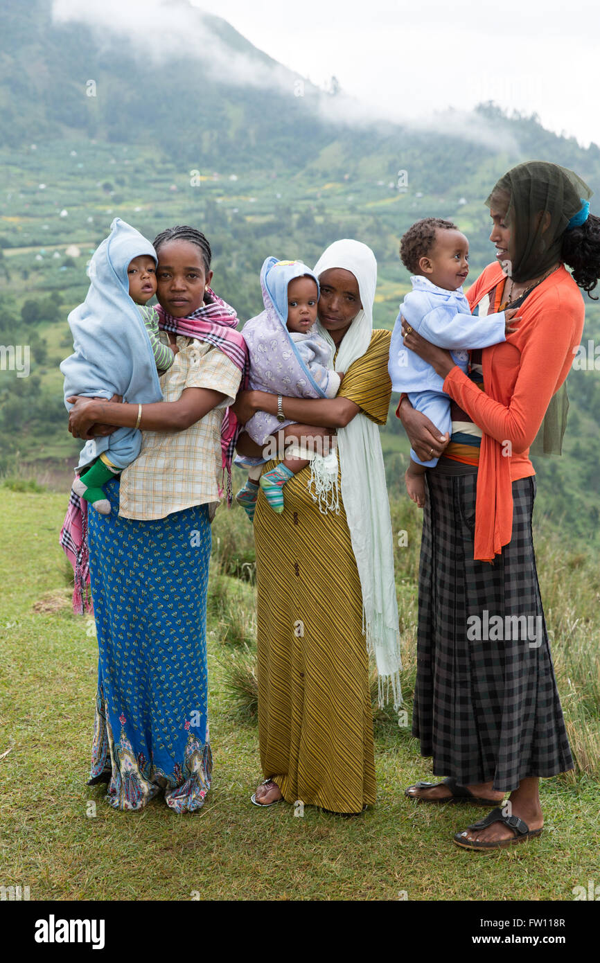 Gibi village, Gurage, Ethiopia, 6th October 2013 People gather for a ...