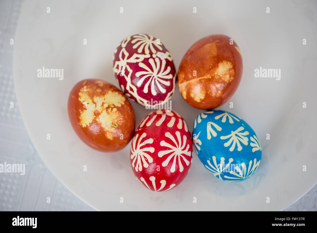 Homemade traditional decorated Eastern or Paschal eggs Stock Photo - Alamy
