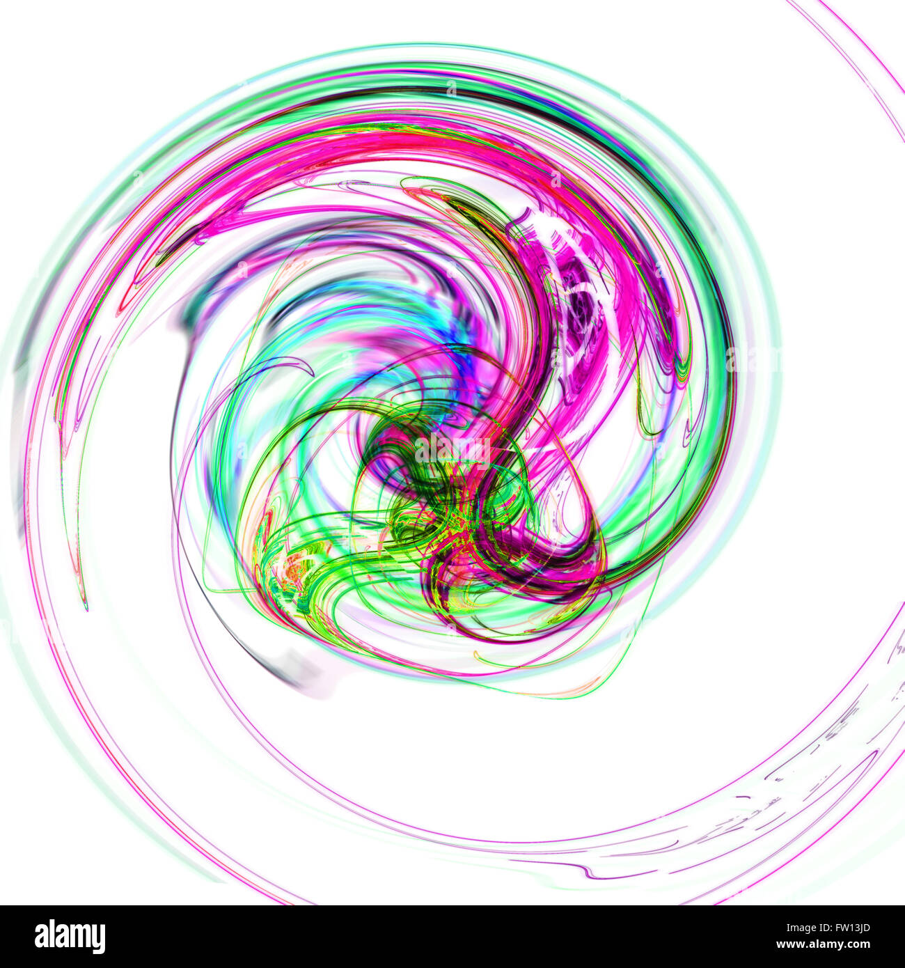 Abstract fullcolor spiral with a complex structure on white background ...
