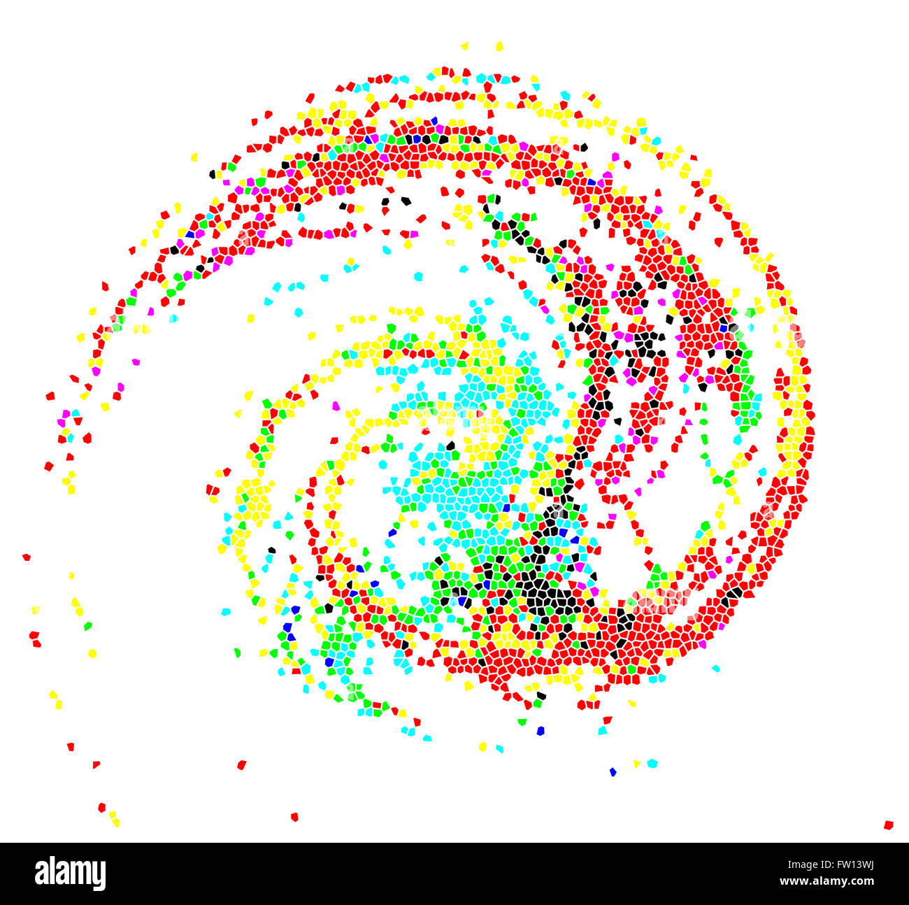 Abstract discrete color spiral with a complex filamentary structure on ...