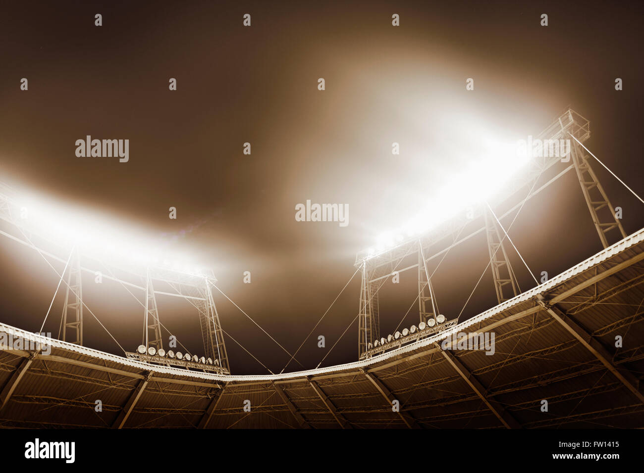 View of stadium lights at night Stock Photo - Alamy