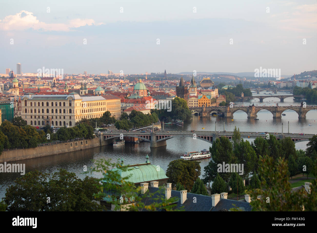 View of the bridges over the Vltava river, Prague, CZ Stock Photo - Alamy