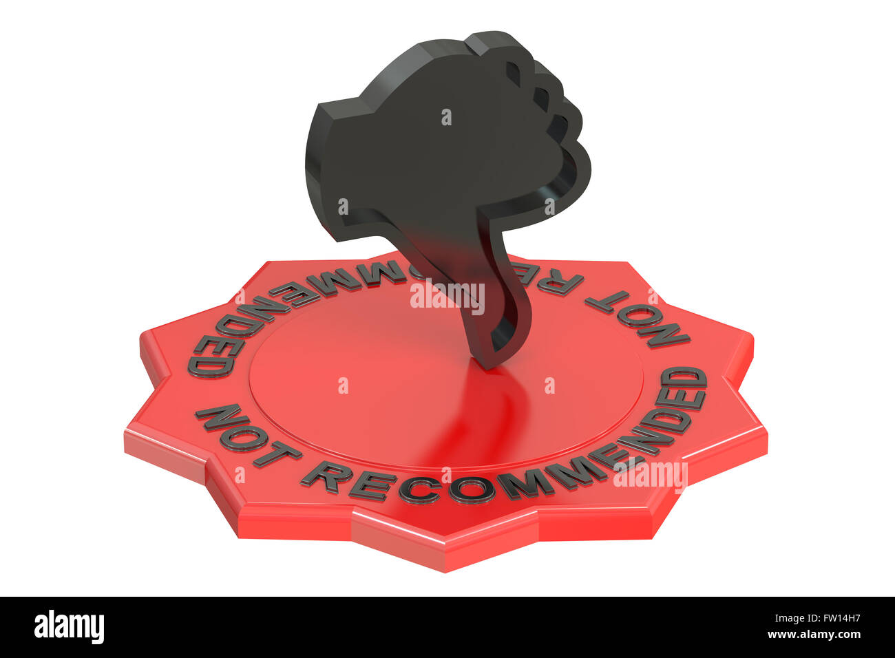 not recommended label, 3D rendering isolated on white background Stock ...