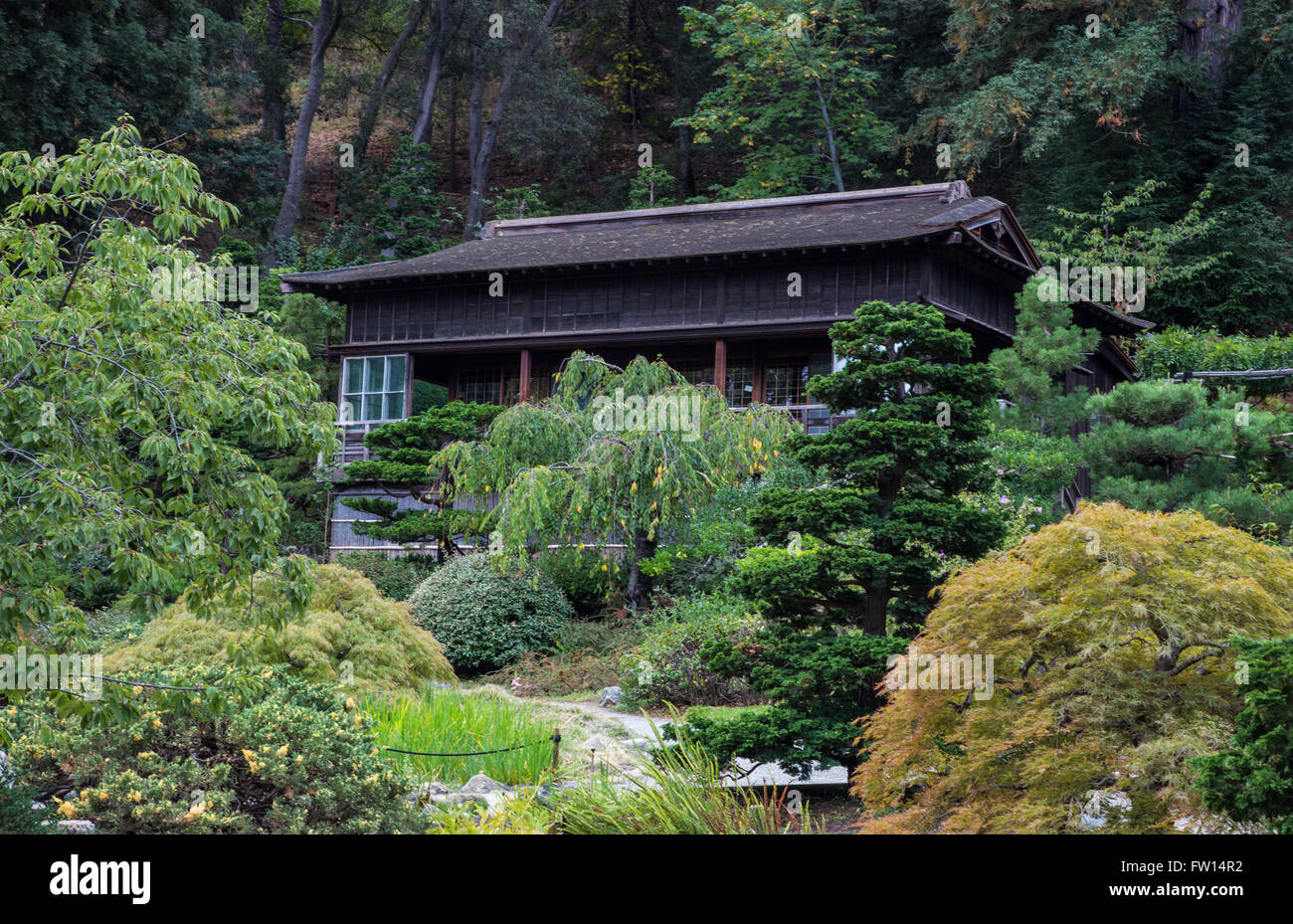 Japanese Garden and Tera House Stock Photo - Alamy
