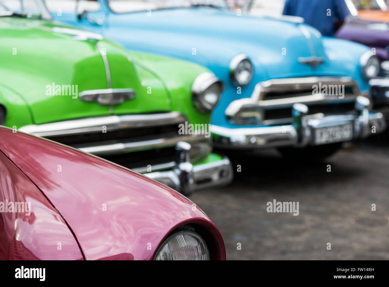 Havana, Cuba - September 22, 2015: Classic american car park on street ...