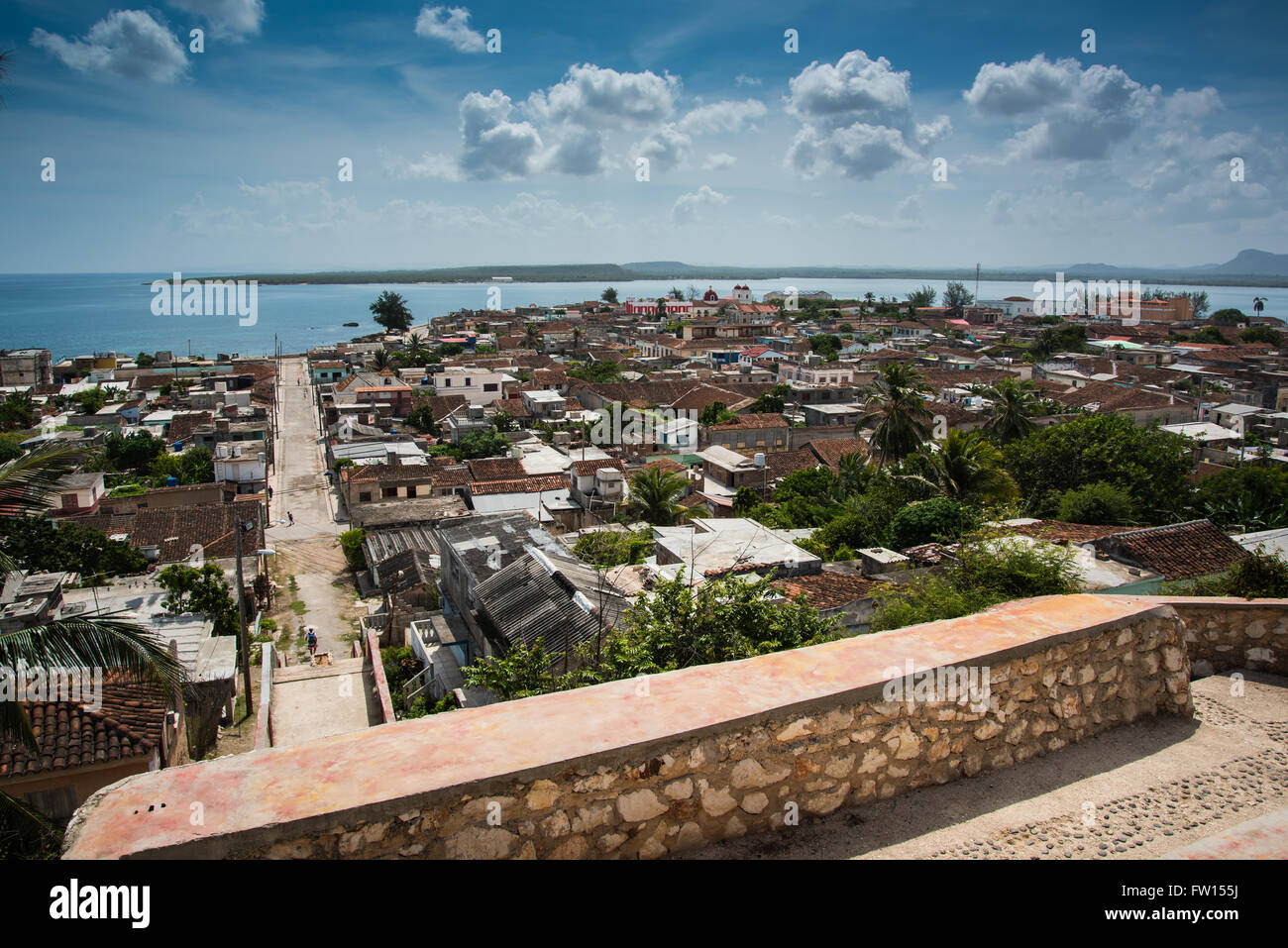 Holguin, Cuba - September 19, 2015: Panoramic view from hill on Cuba ...