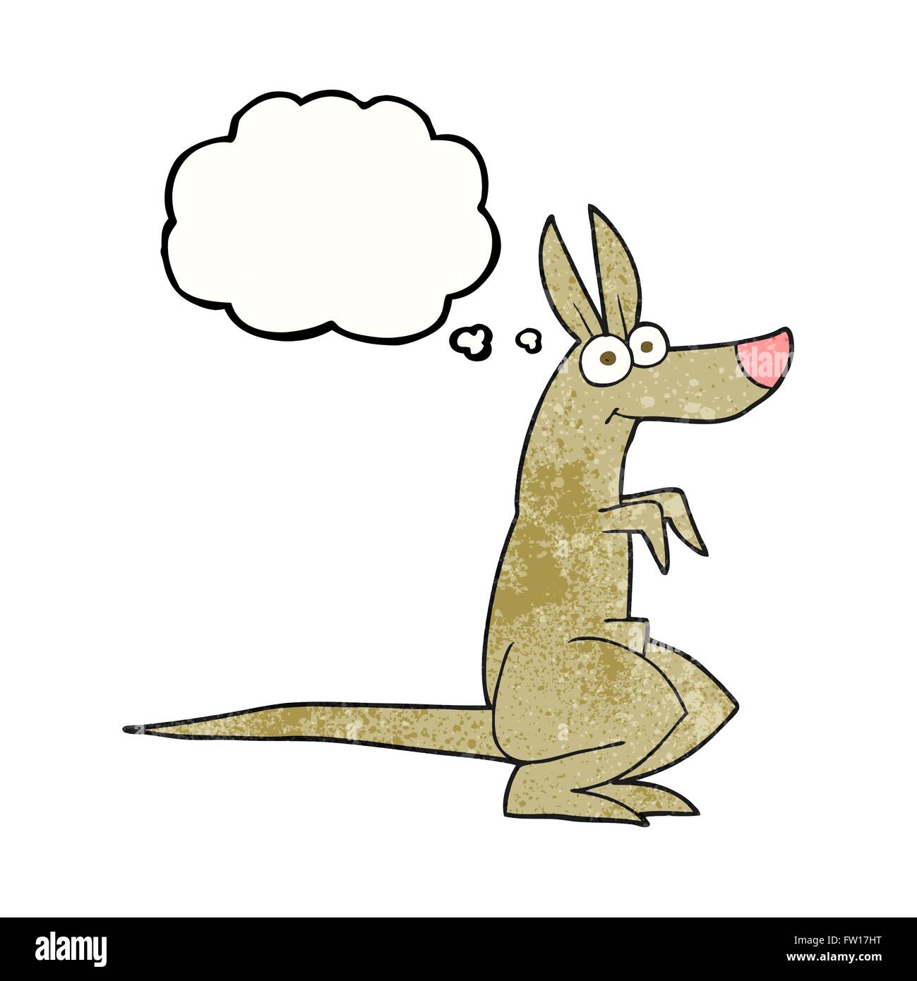 freehand drawn thought bubble textured cartoon kangaroo Stock Vector ...
