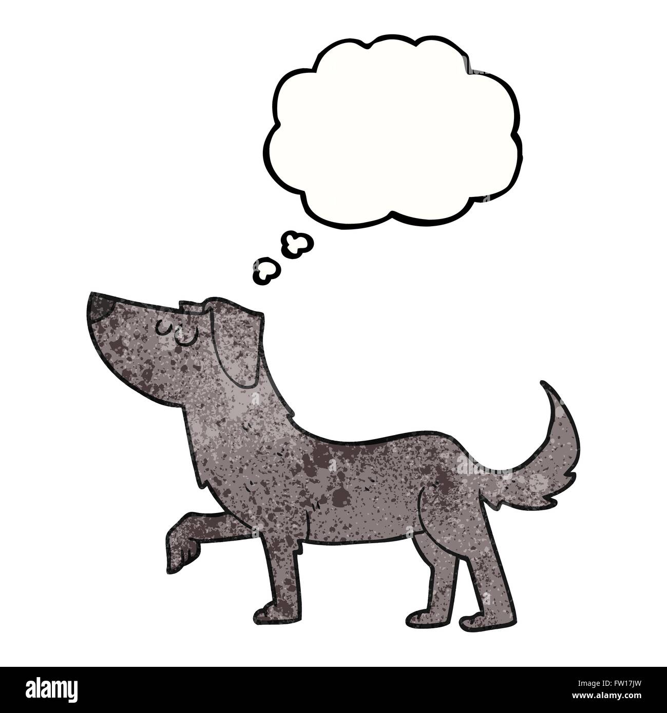 freehand drawn thought bubble textured cartoon dog Stock Vector Image ...