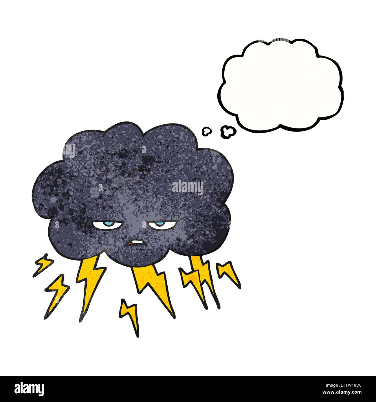 freehand drawn thought bubble textured cartoon thundercloud Stock ...