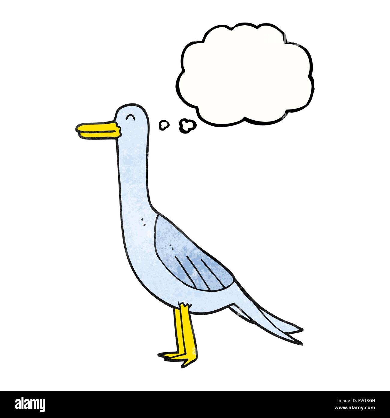 freehand drawn thought bubble textured cartoon bird Stock Vector Image ...