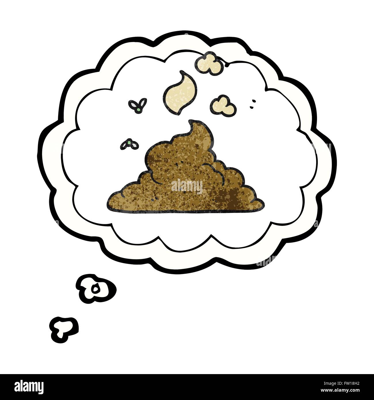 freehand drawn thought bubble textured cartoon steaming pile of poop ...