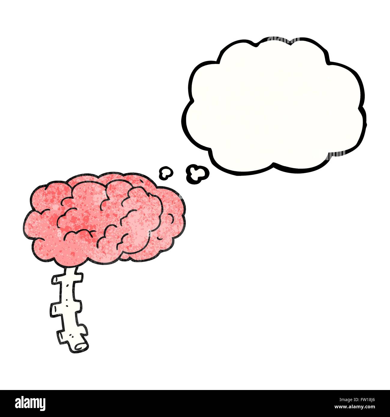 freehand drawn thought bubble textured cartoon brain Stock Vector Image ...