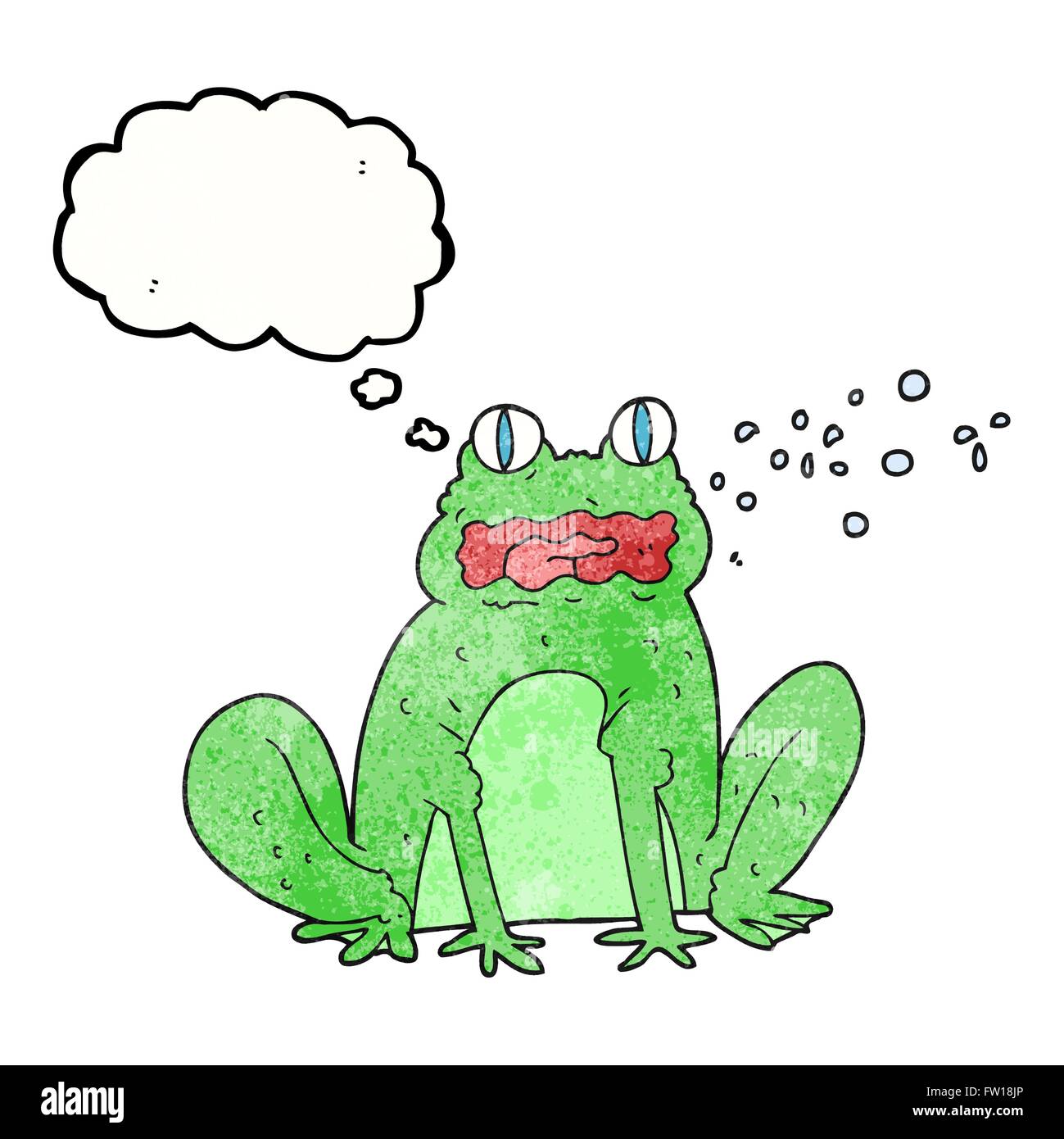 freehand drawn thought bubble textured cartoon burping frog Stock ...