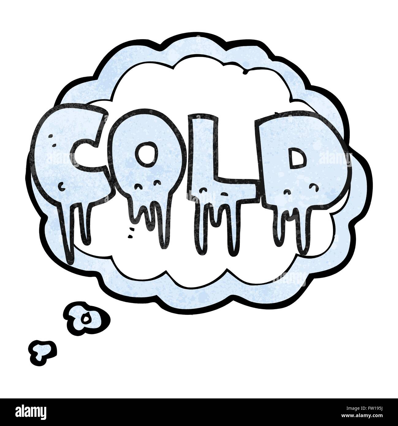 freehand drawn thought bubble textured cartoon word cold Stock Vector ...