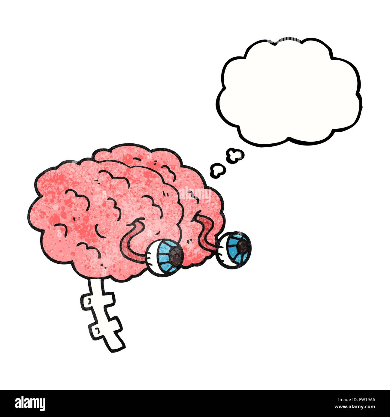 freehand drawn thought bubble textured cartoon brain Stock Vector Image ...