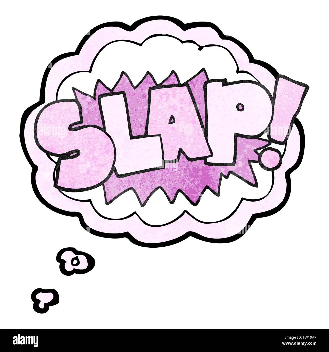freehand drawn thought bubble textured cartoon slap symbol Stock Vector ...
