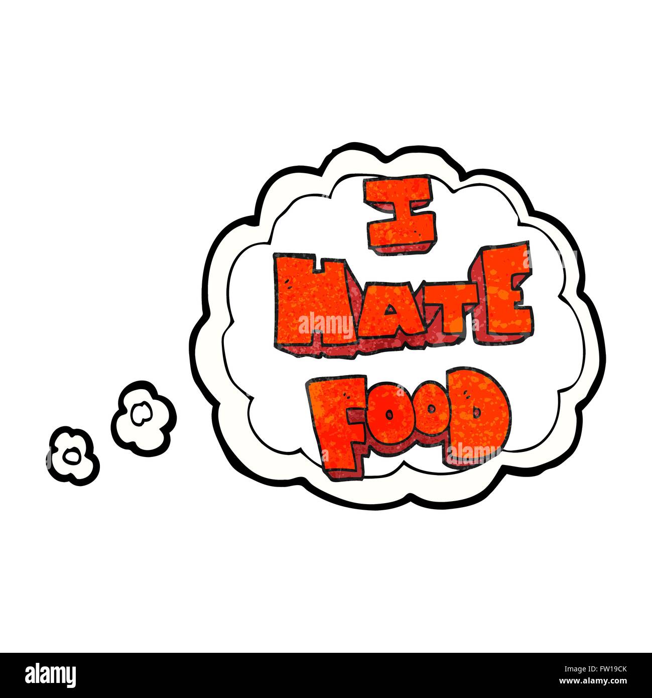 freehand drawn thought bubble textured cartoon i hate food symbol Stock ...