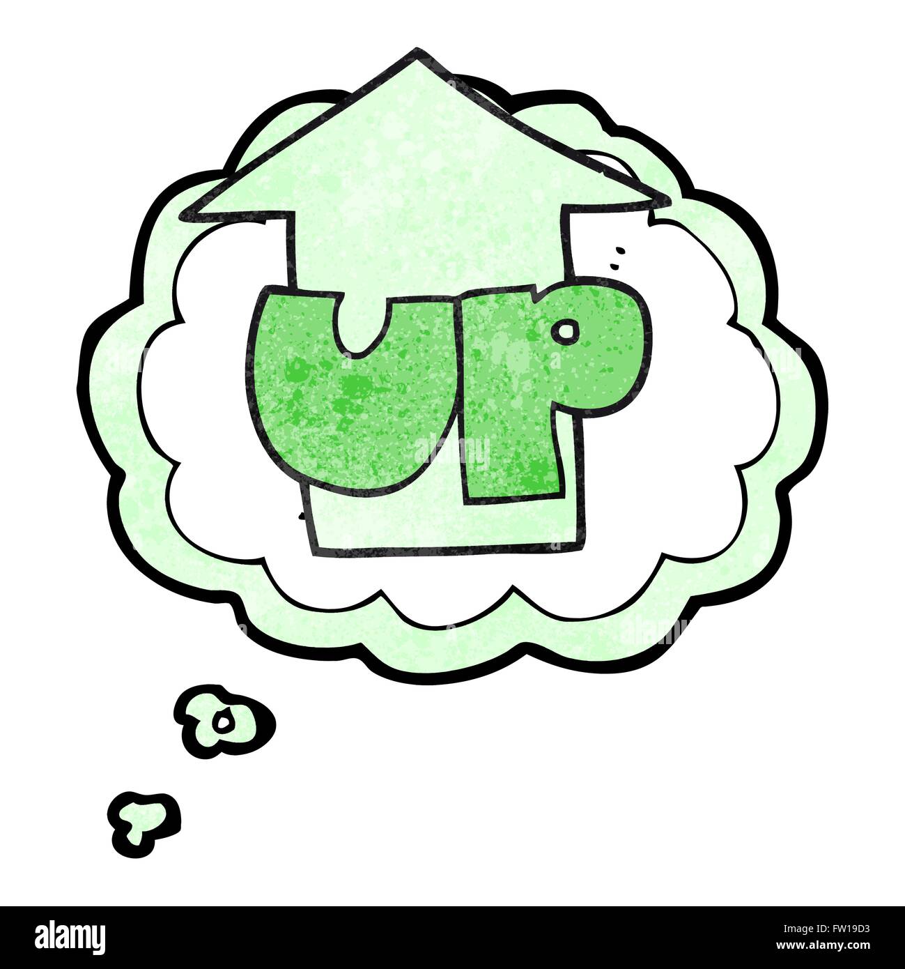 freehand drawn thought bubble textured cartoon up symbol Stock Vector ...
