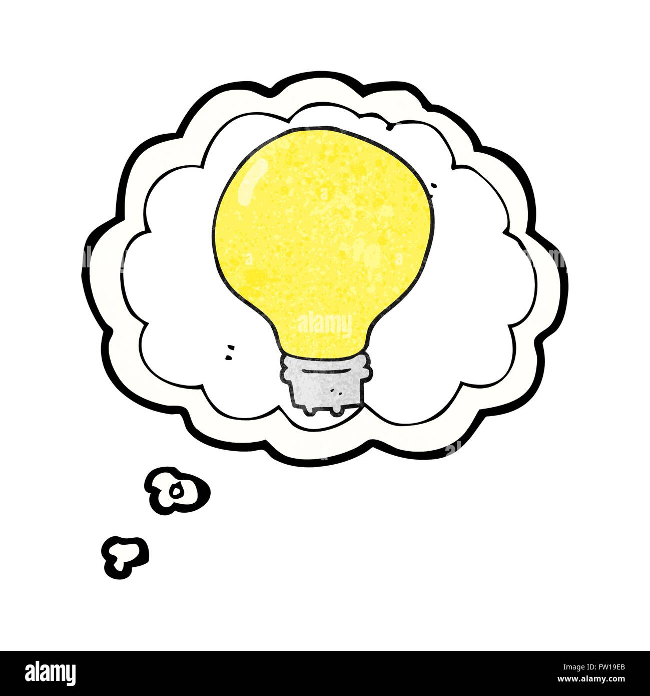 freehand drawn thought bubble textured cartoon light bulb Stock Vector ...