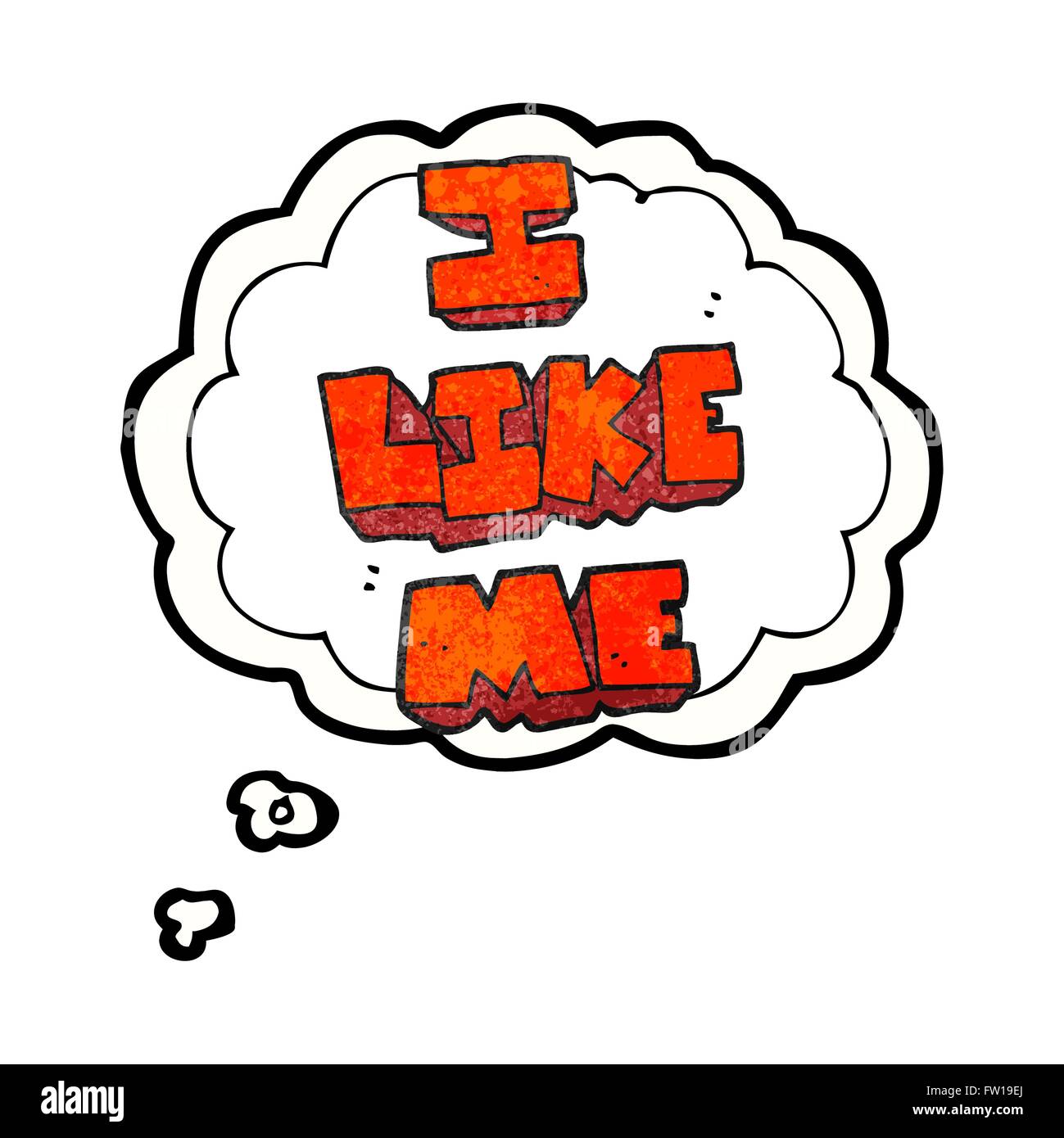 freehand drawn thought bubble textured cartoon i like me symbol Stock ...