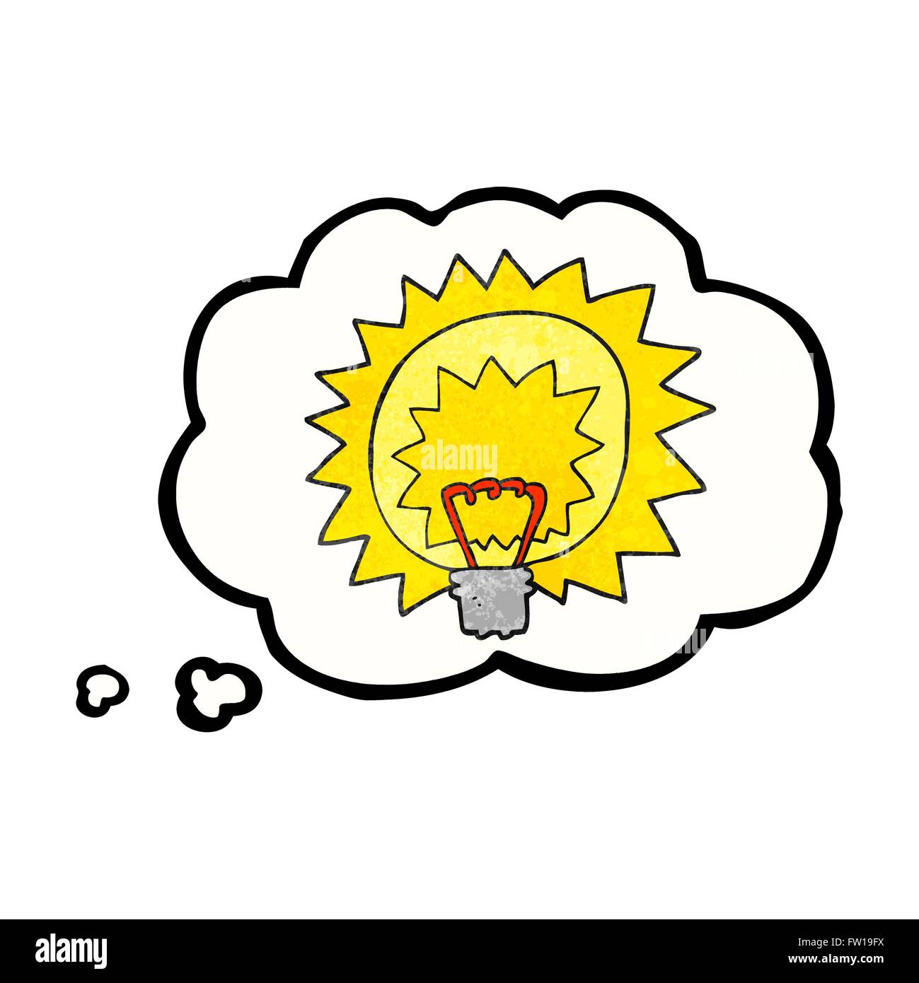 freehand drawn thought bubble textured cartoon light bulb Stock Vector ...