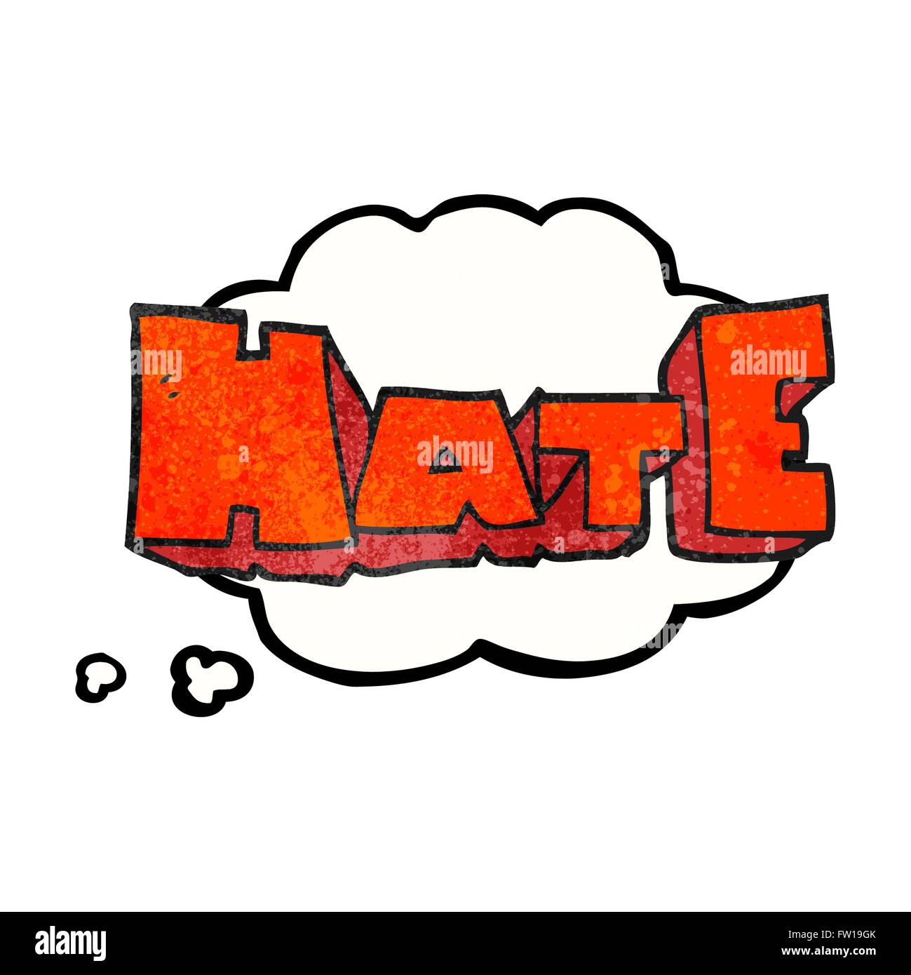 freehand drawn thought bubble textured cartoon word Hate Stock Vector ...