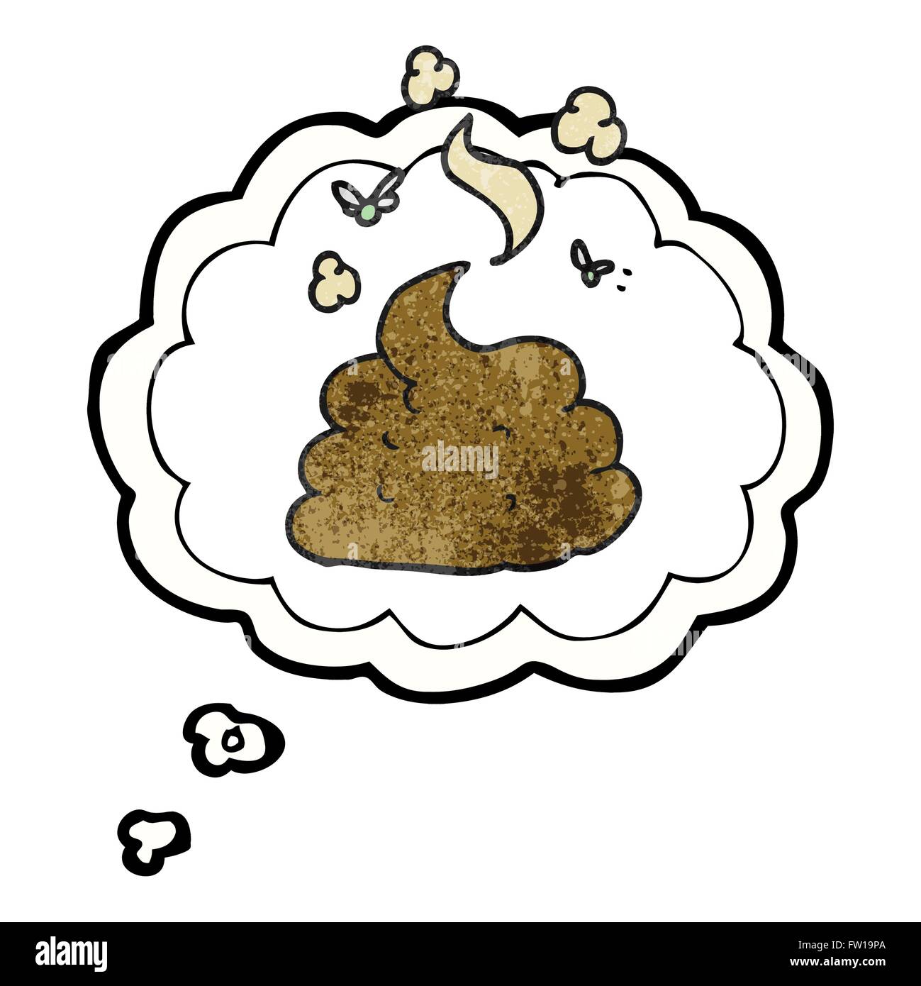 freehand drawn thought bubble textured cartoon gross poop Stock Vector ...
