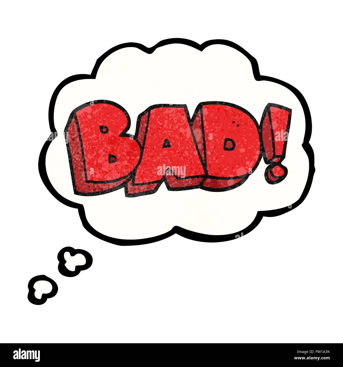 freehand drawn thought bubble textured cartoon Bad symbol Stock Vector ...