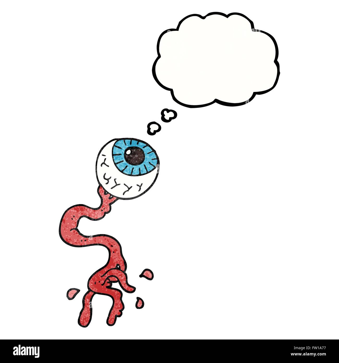 freehand drawn thought bubble textured cartoon gross eyeball Stock Vector Image & Art - Alamy