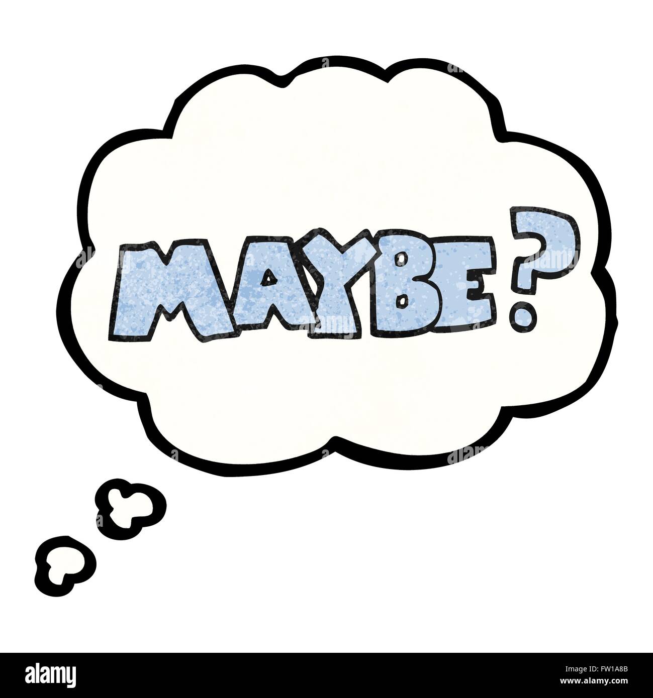 maybe freehand drawn thought bubble textured cartoon symbol Stock ...