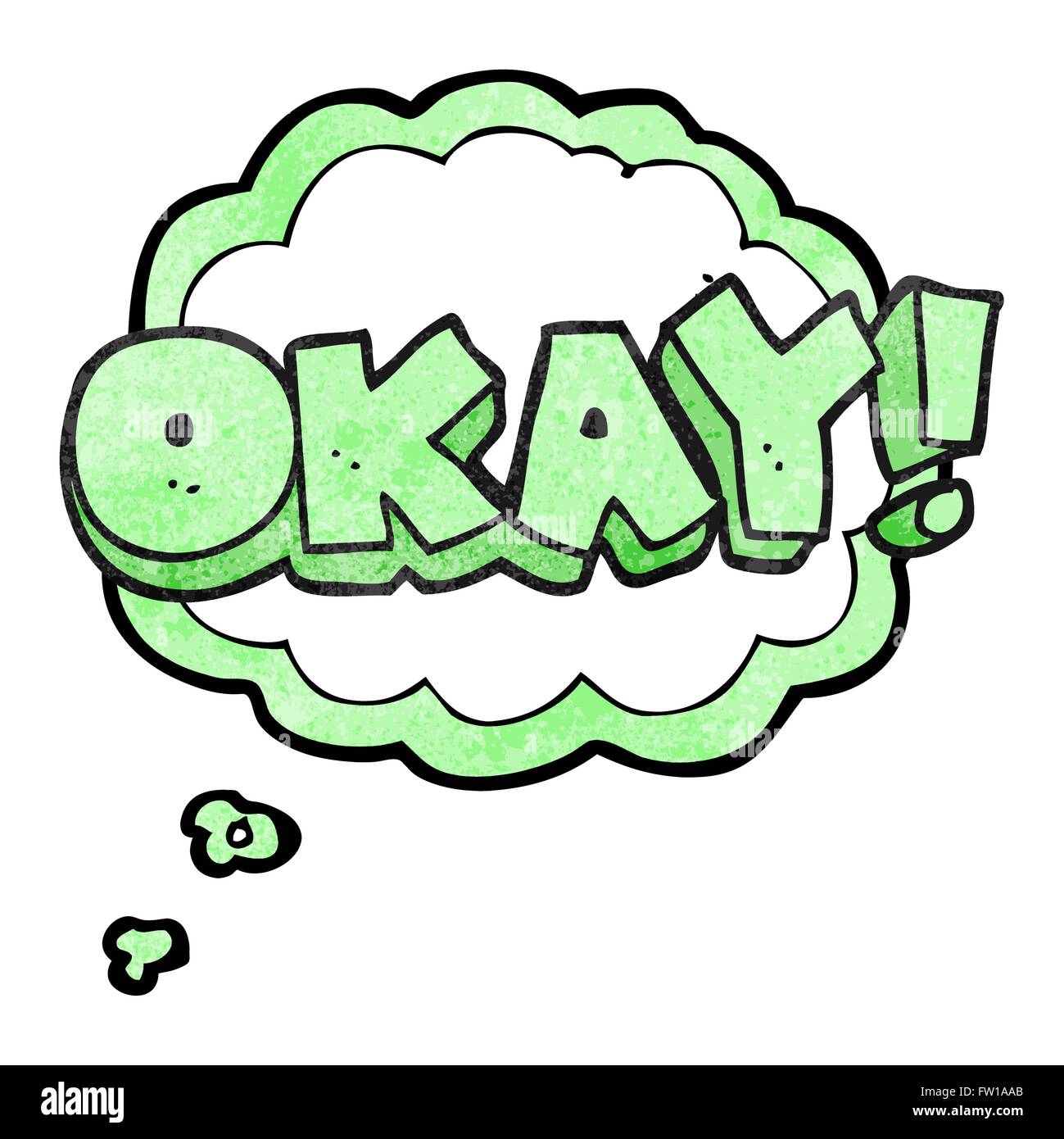 freehand drawn thought bubble textured cartoon okay symbol Stock Vector ...