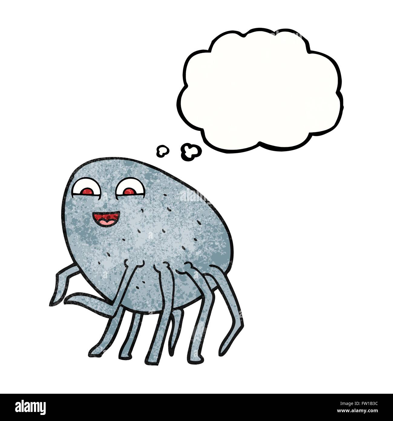 freehand drawn thought bubble textured cartoon tick Stock Vector Image ...