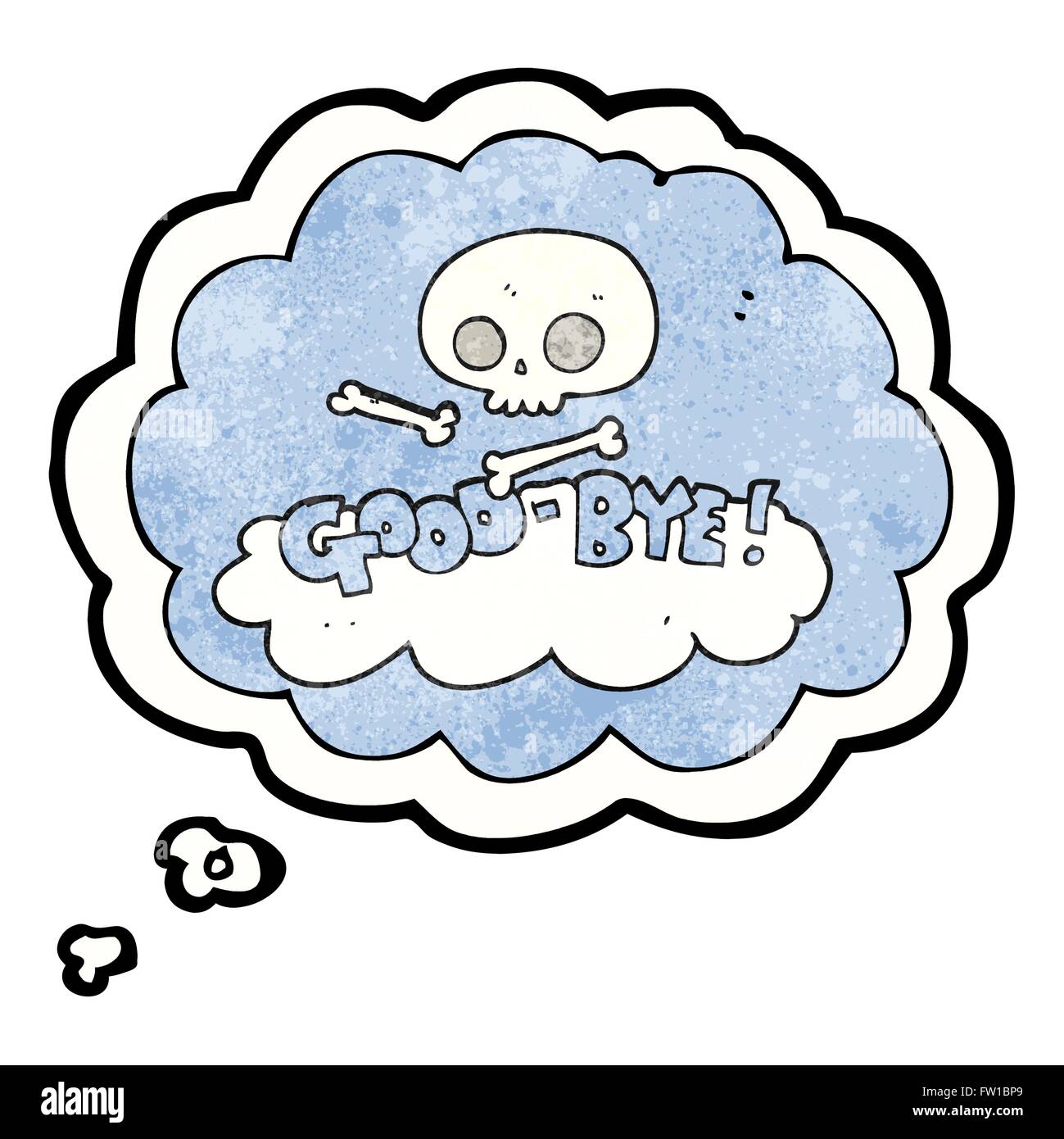freehand drawn thought bubble textured cartoon good-bye symbol Stock ...
