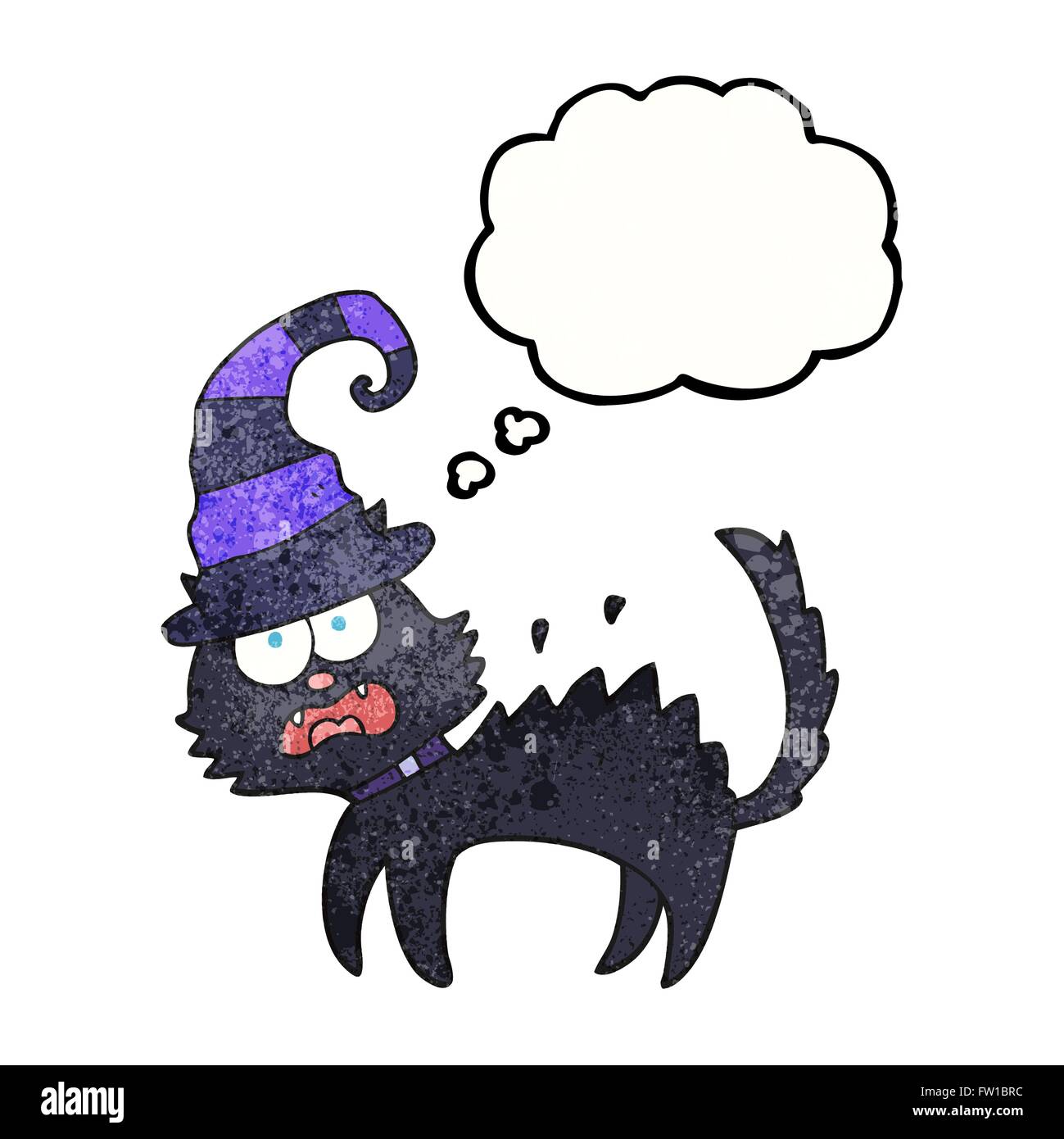 Cartoon black cat thought bubble hi-res stock photography and images ...