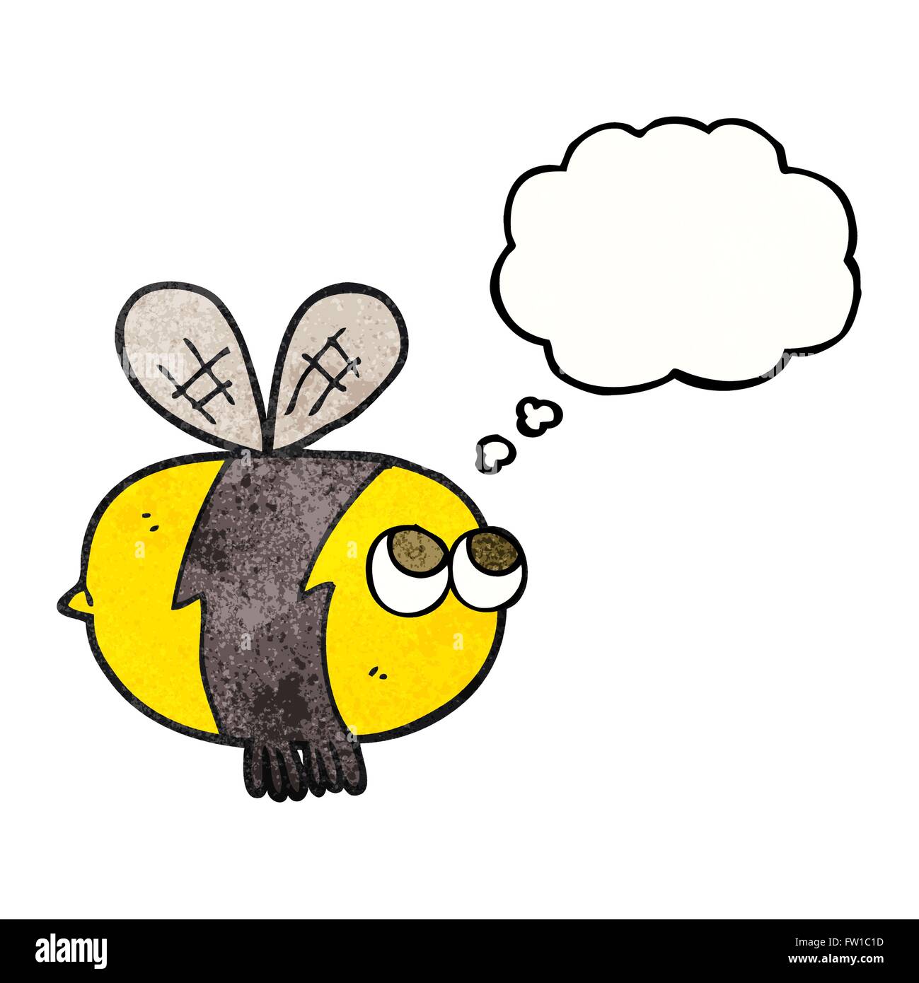 freehand drawn thought bubble textured cartoon bee Stock Vector Image ...