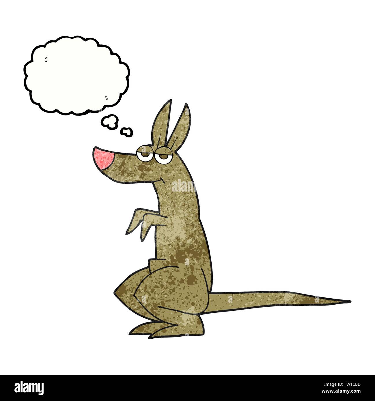 freehand drawn thought bubble textured cartoon kangaroo Stock Vector ...