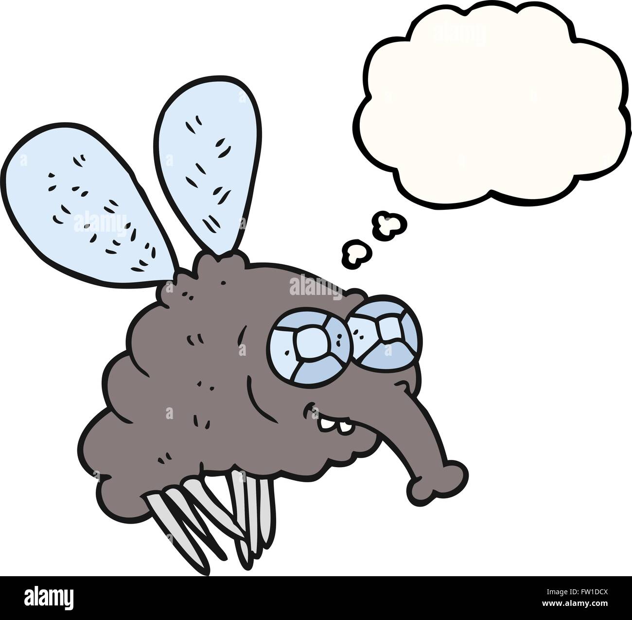 freehand drawn thought bubble cartoon fly Stock Vector Image & Art - Alamy